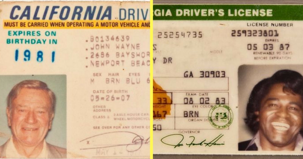 16 Vintage Drivers' Licenses Of Celebrities - Do You Remember?